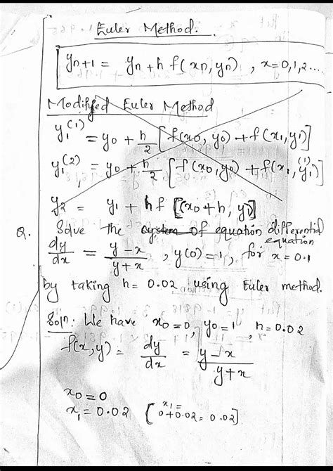 Euler Method Class Notes Swansea University Edubirdie
