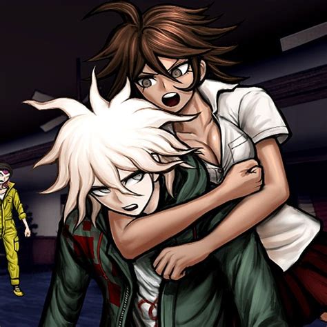 Two Anime Characters Hugging Each Other In The Middle Of A Room With