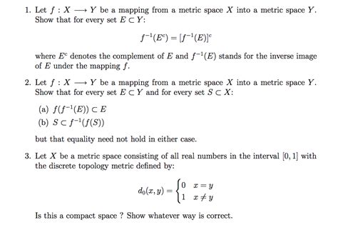 solved i let f x → y be a mapping from a metric space x