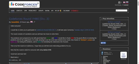 Codeforces Dark Theme 2018