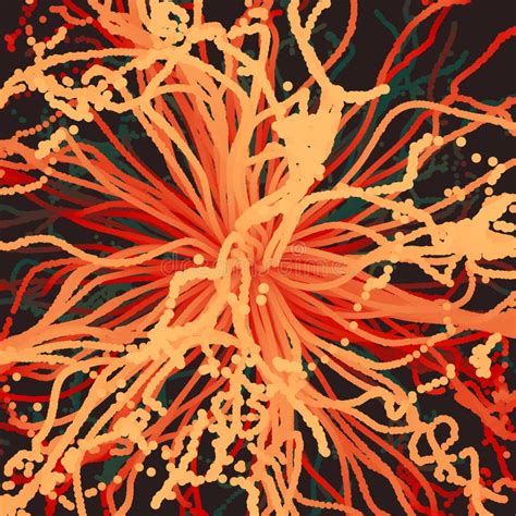 Abstract Science Or Technology Background Array With Dynamic Particles Stock Vector