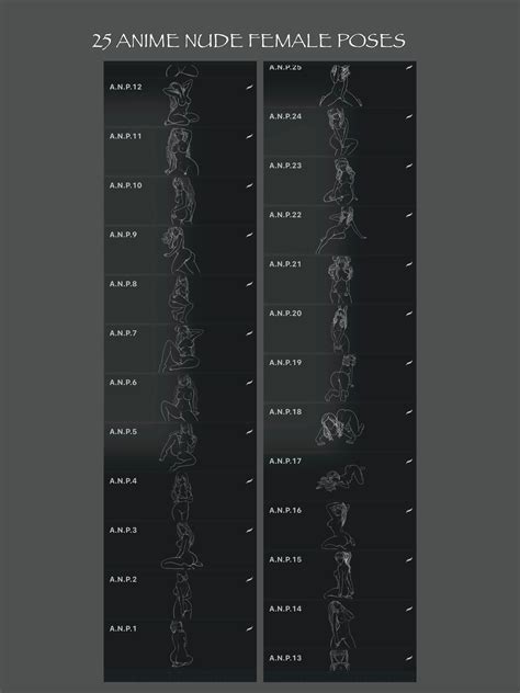 Procreate Nude Female Poses Naked Stamps For Procreate Procreate Nu Girl Brushes Procreate