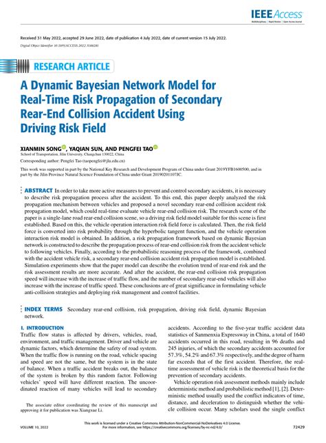 pdf a dynamic bayesian network model for real time risk propagation