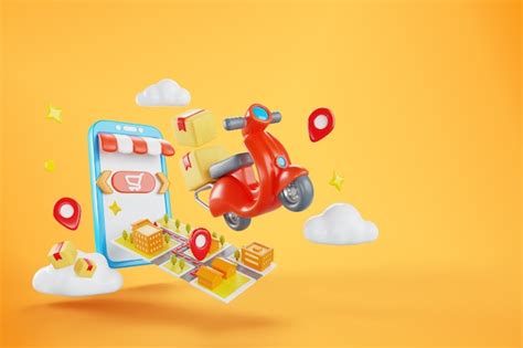 ภาพเรนเดอร์ 3 มิติของพื้นหลังการขายแบบเดลิเวอรี่ พรีเมียม Psd