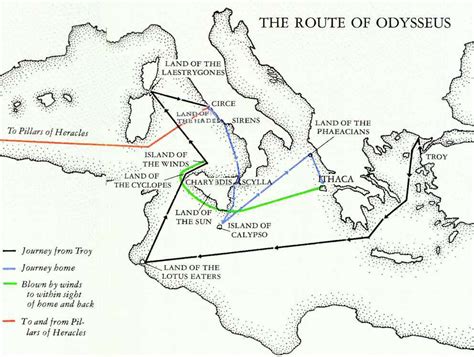 Explore The Map Of Odysseus Journey Through Ancient Greece And Beyond