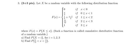 Solved 3 33 Pts Let X Be A Random Variable With The