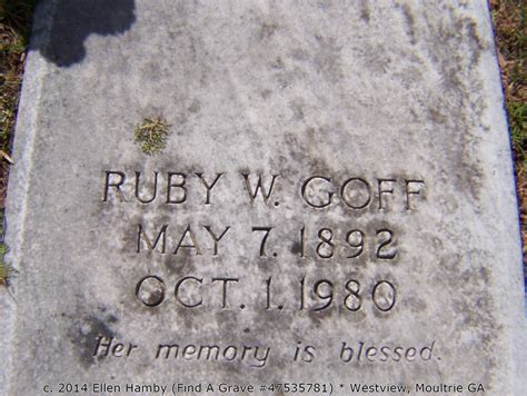 Ruby L Wilke Goff 1892 1980 Find A Grave Memorial
