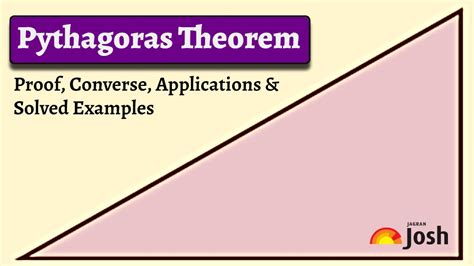 Pythagoras Theorem Definition Formula Proof Examples And Applications