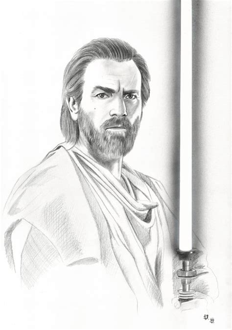 Obi Wan Kenobi [star Wars] Original Drawing Diego Catawiki