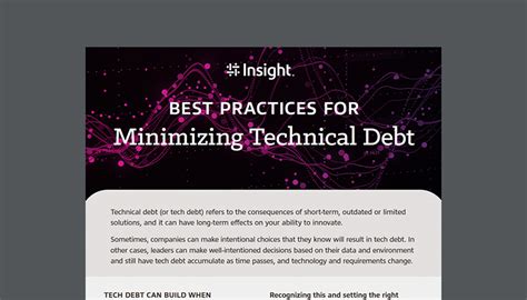 Best Practices For Minimizing Technical Debt In Your Next Project Insight