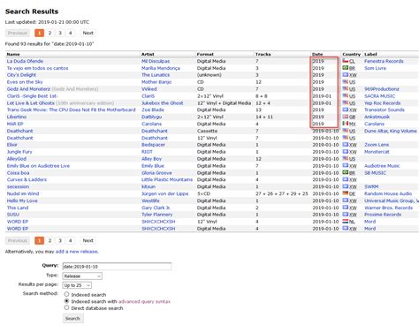 Searching By Release Date Development Metabrainz Community Discourse