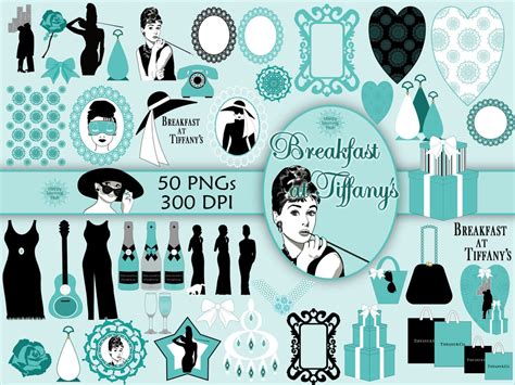 Breakfast At Tiffanys Clipart Images Audrey Hepburn Etsy