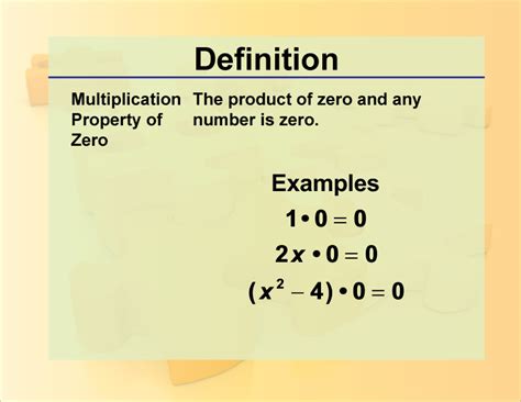 Definition Math Properties Multiplication Property Of Zero Media4math