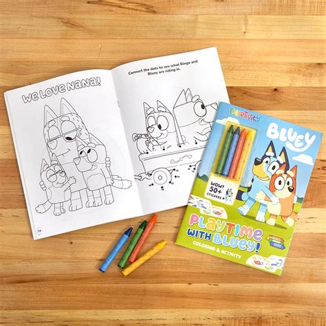 Bluey Activity 48 Page Soft Cover Books With Stickers Or 4 Crayons