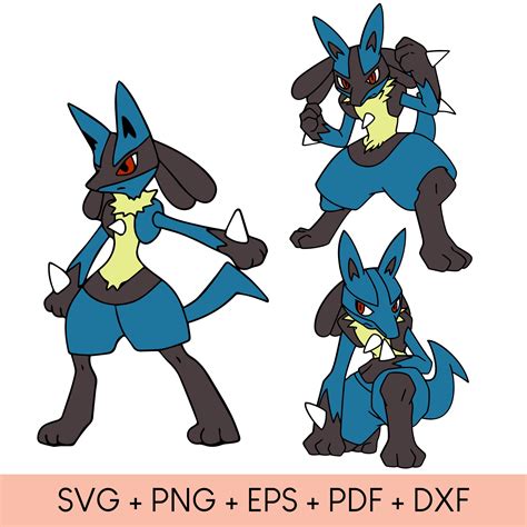 Lucario Svg Pokémon Svg Anime Svg Sports Svg Vector Etsy