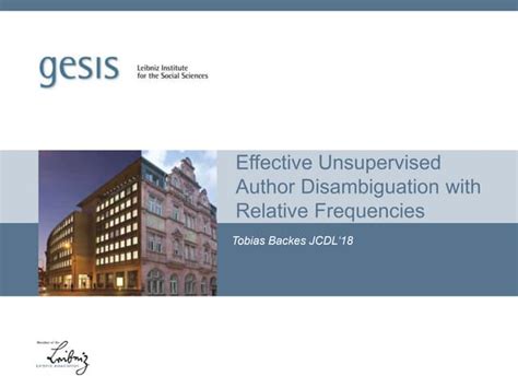 effective unsupervised author disambiguation with relative frequencies