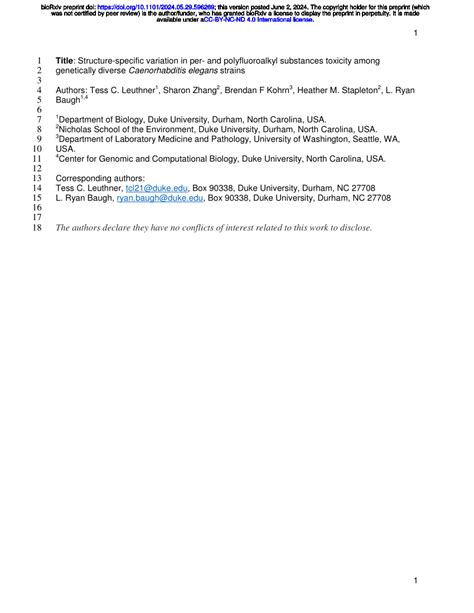 Pdf Structure Specific Variation In Per And Polyfluoroalkyl Substances Toxicity Among