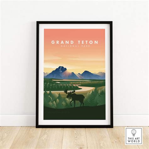 Grand Teton National Park Art Vintage Travel Posters This Art World