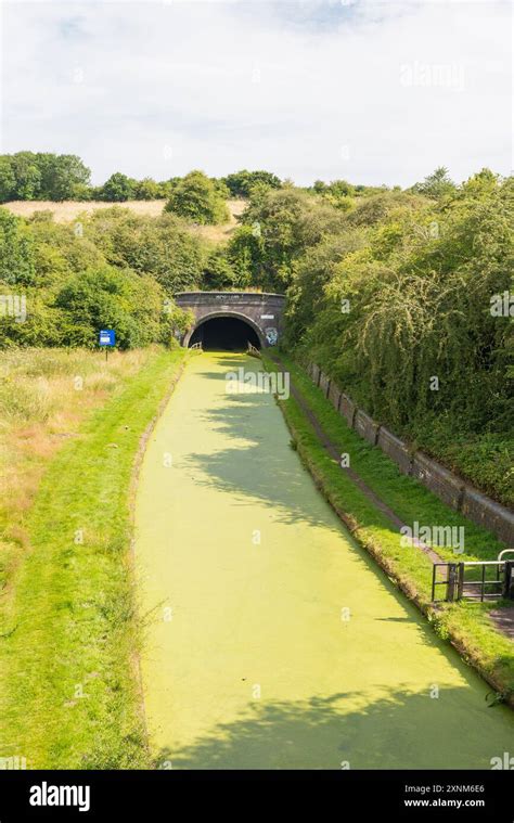 The Dudley Number 2 Canal Covered In Duck Weed Looking Towards The