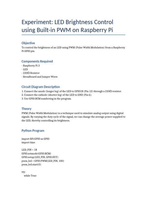 3 Led Brightness Pwm Experiment Pdf