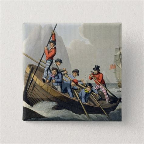 A Ships Boat Attacking A Whale Engraved By Matth Pinback Button