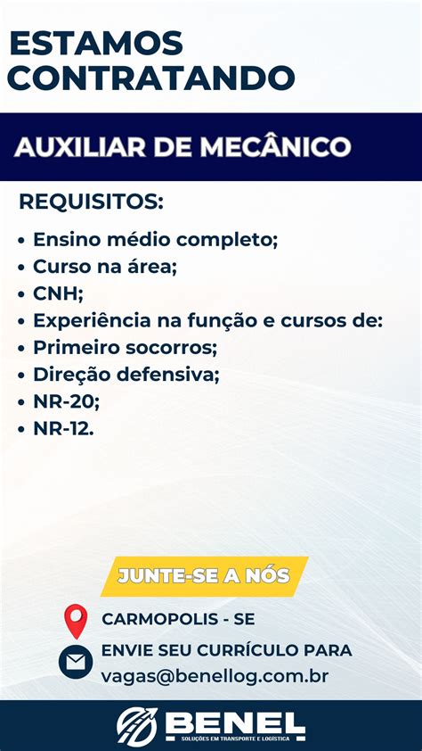 Estamos Contratando Benel Log