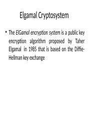 ElGamal Cryptosystem Encryption Decryption Examples Course Hero