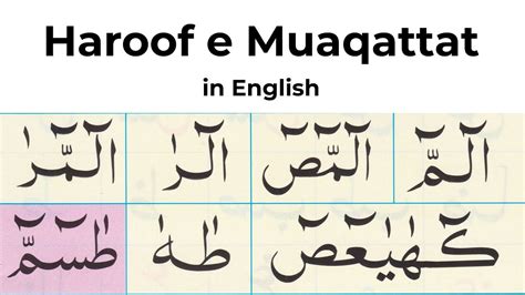 Haroof E Muqattat Lesson Learn Quran Haroof E Muktaat In English Youtube
