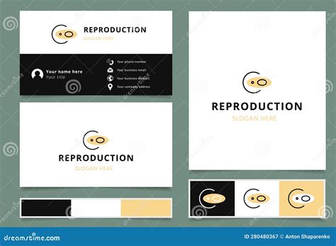 Reproduction Logo Design With Editable Slogan Branding Book And
