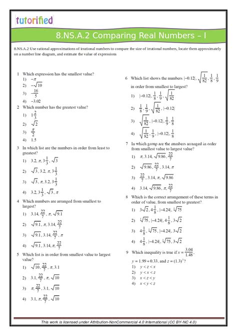Common Core 8th Grade Math Worksheets Martin Lindelof