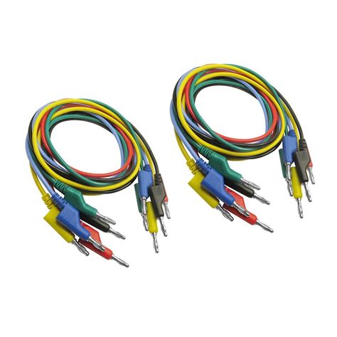 Juego De Cables De Prueba De Conector Banana A Banana De 10 Piezas