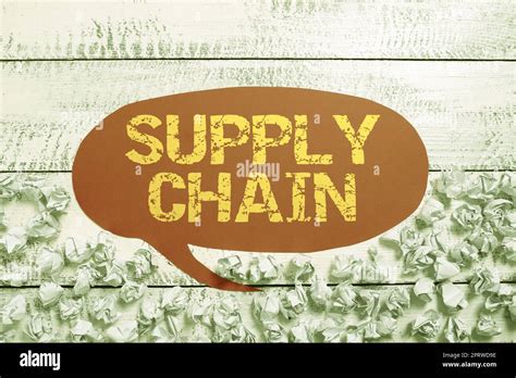 Sign Displaying Supply Chain Business Idea System Of Organization And Processes From Supplier