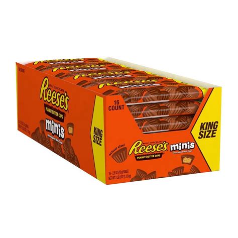 Reeses Minis Unwrapped Milk Chocolate And Pb King Size 25oz16ct Nimbus Imports