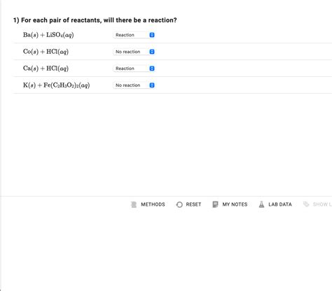 Solved For Each Pair Of Reactants Will There Be A Chegg Com
