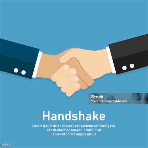 핸드셰이크 벡터 일러스트 비즈니스 계약 또는 거래 파트너십 트렌디 한 플랫 아이콘입니다 성공 만남 만화에 대한 스톡 벡터 아트 및 기타 이미지 Istock