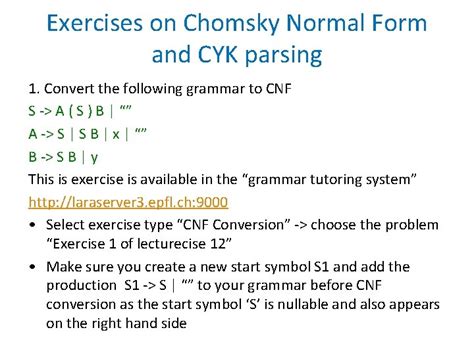 exercises on chomsky normal form and cyk parsing