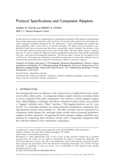 Pdf Protocol Specifications And Component Adaptors