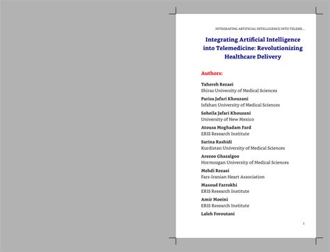 Pdf Integrating Artificial Intelligence Into Telemedicine Revolutionizing Healthcare Delivery