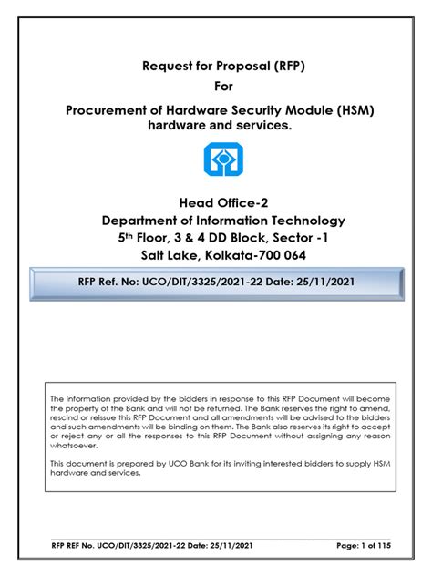 Tender Procurement Of Hardware Security Module Hsm 32ca93e376 Pdf