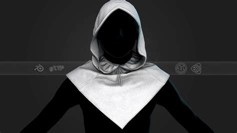 3d Model White Medieval Hood Vr Ar Low Poly Cgtrader