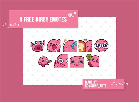 9 FREE Kirby Emotes Sonshine S Ko Fi Shop
