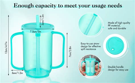 Sliner Adult Sippy Cups For Elderly 12 Oz Straw Sippy Cups