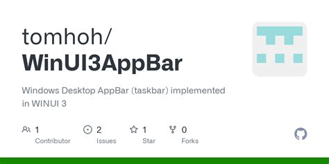 Github Tomhohwinui3appbar Windows Desktop Appbar Taskbar