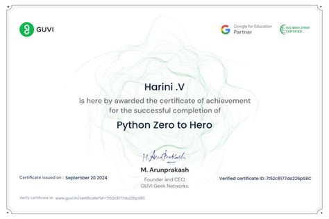 harini v on linkedin python pythonprogramming codingjourney guvi