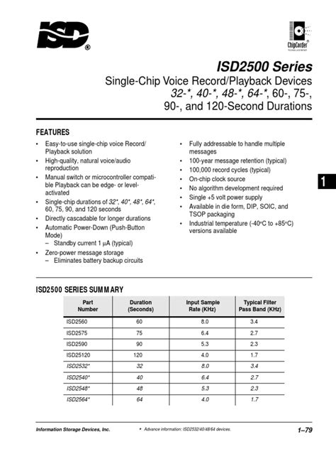 Isd2560 Pdf Microphone Capacitor