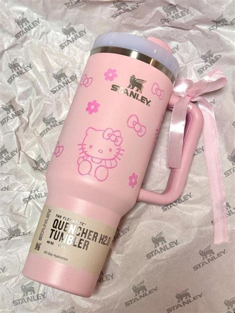 Stanley Cup 40 Oz Quencher Pink In Hello Kitty Self Customized 3d