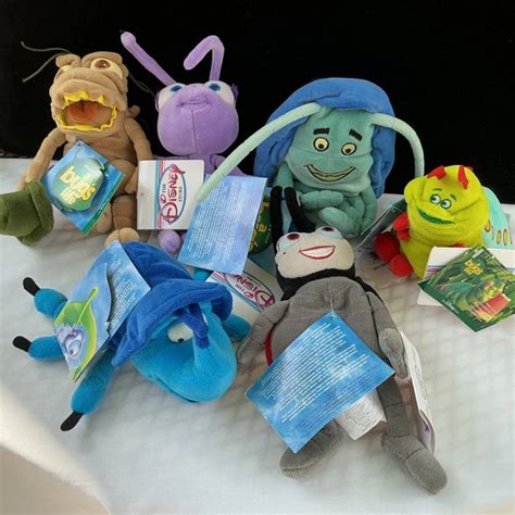 The Disney Store Lot Of 6 Assorted Pixar A Bugs Life Plush Bean Bags