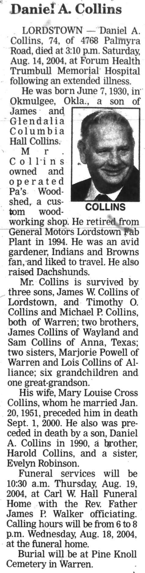 Daniel Asher Collins Sr 1930 2004 Find A Grave Memorial