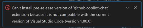 Cant Install Pre Release Version It Is Not Compatible With The Current