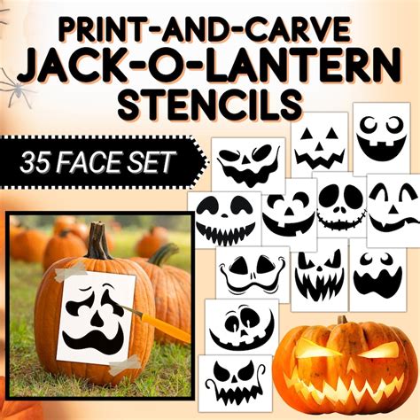 Pumpkin Carving Stencil Etsy